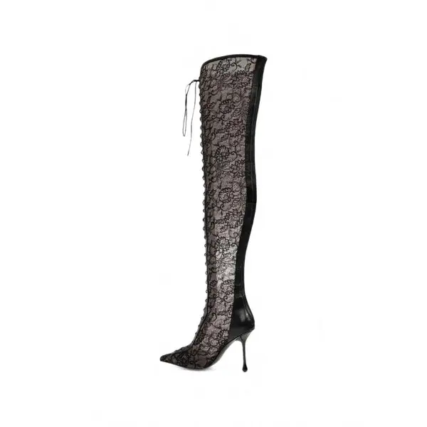 JIMMY CHOO Floral-lace Stiletto Boots