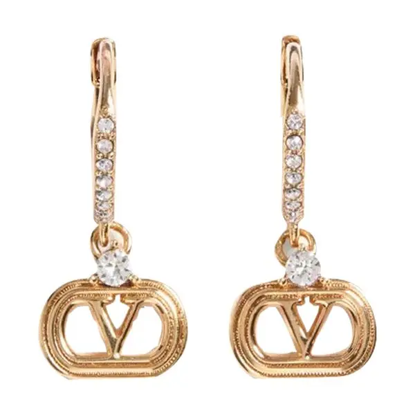 Valentino Garavani Ovalette Vlogo Signature Earrings - Gold