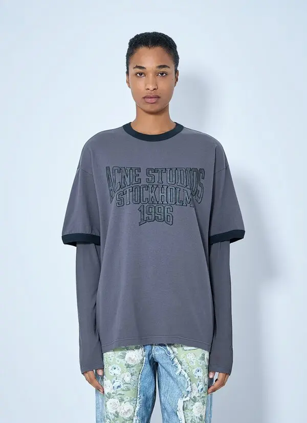 Acne Studios Layered Graphic T-shirt - Purple