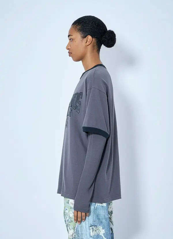 Acne Studios Layered Graphic T-shirt - Purple