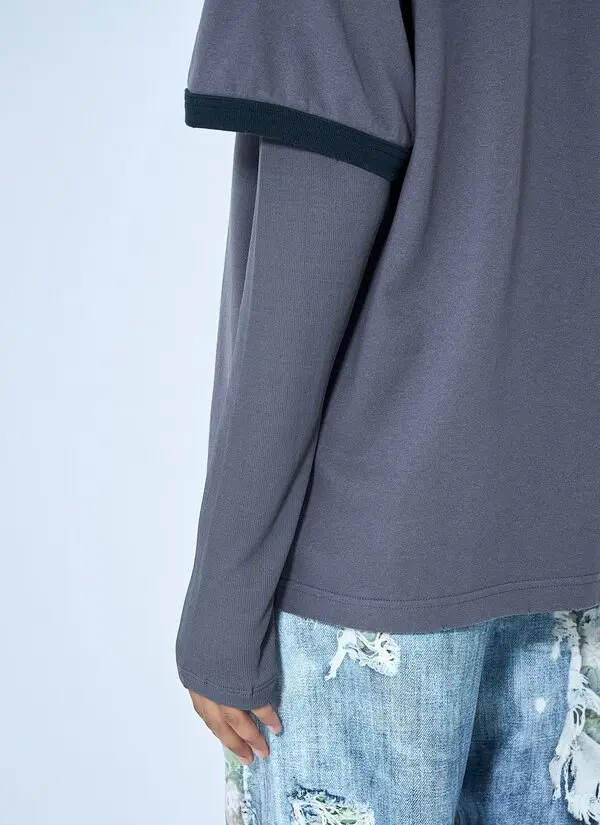 Acne Studios Layered Graphic T-shirt - Purple