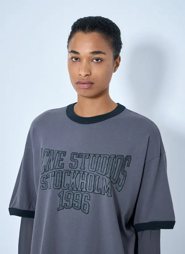 Acne Studios Layered Graphic T-shirt - Purple