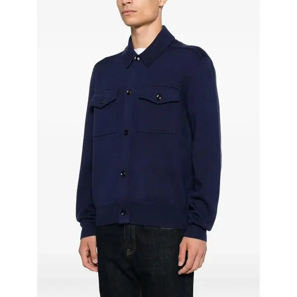 TOM FORD Wool Blend Shirt Jacket - Blue