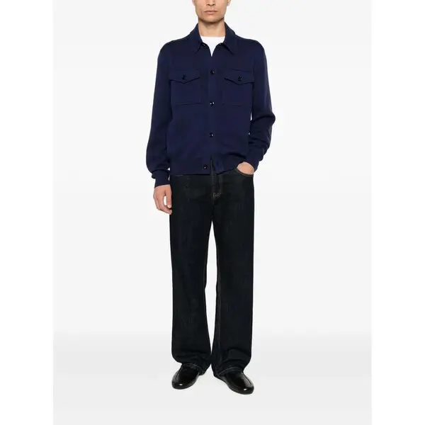 TOM FORD Wool Blend Shirt Jacket - Blue