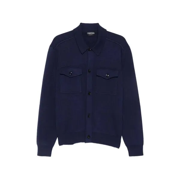 TOM FORD Wool Blend Shirt Jacket - Blue