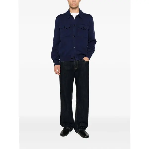 TOM FORD Wool Blend Shirt Jacket - Blue