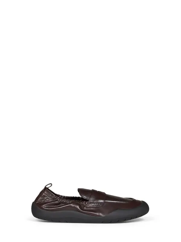 Prada Calzature Dark Brown Leather Speedrock Loafers