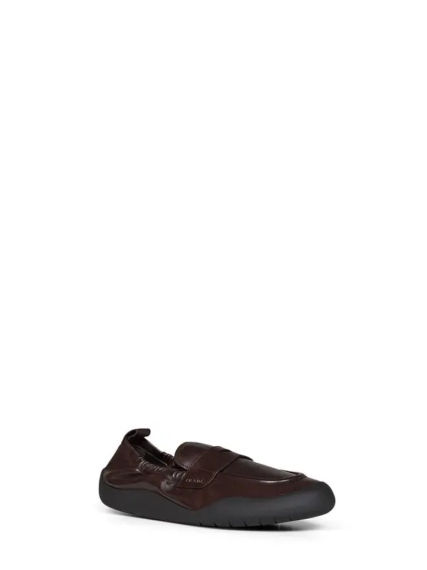 Prada Calzature Dark Brown Leather Speedrock Loafers