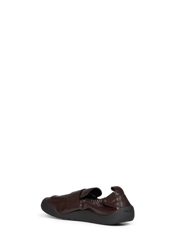 Prada Calzature Dark Brown Leather Speedrock Loafers