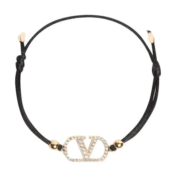 Valentino Garavani Vlogo Signature Strass Bracelet - Black