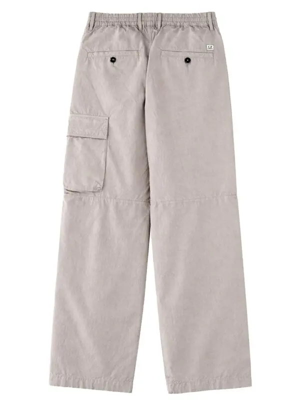 C.P. COMPANY Cargo Trousers With Logo Patch - Cream