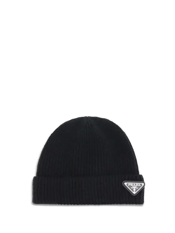 Prada Beanie Hat With Logo