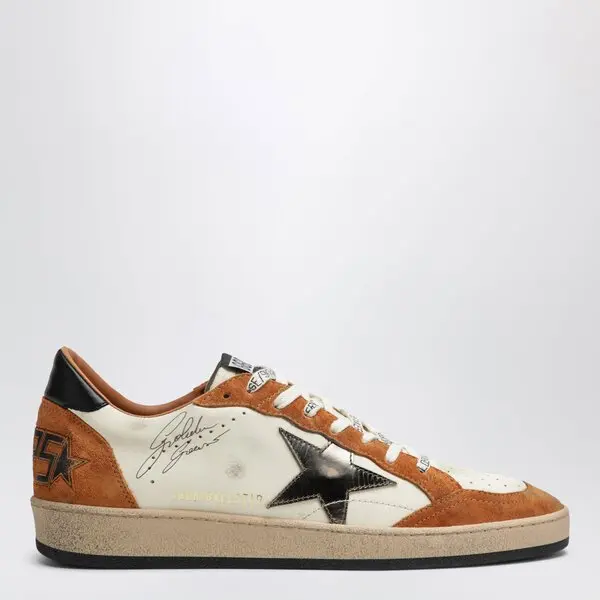 GOLDEN GOOSE Ball Star Sneakers In /beige/brown/olive - White