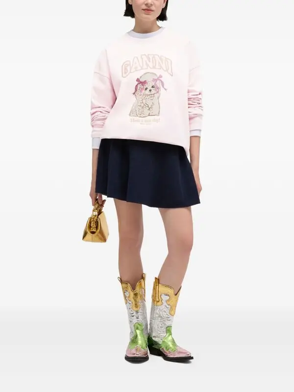 GANNI Puddle Organic Cotton Sweater