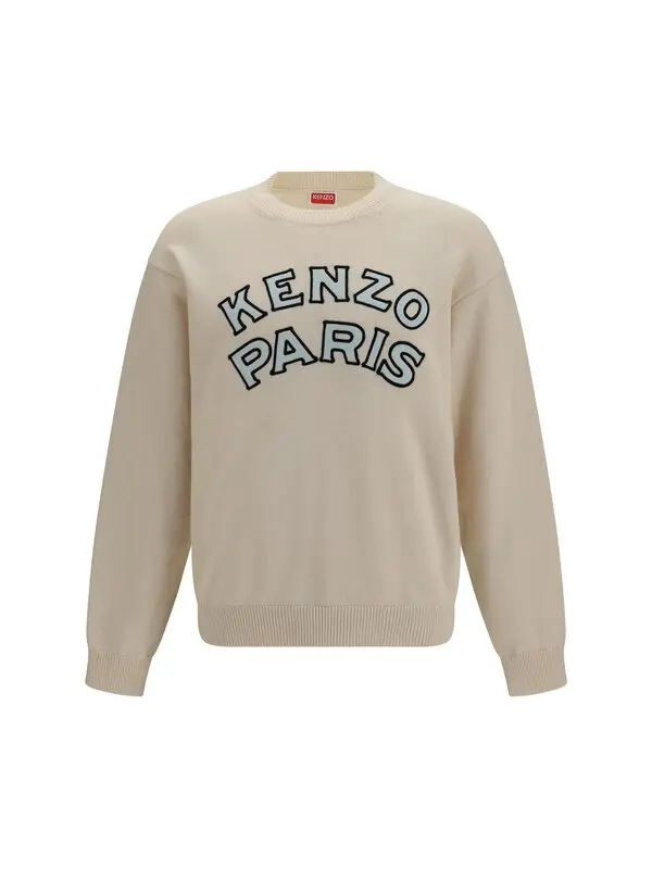 Kenzo Emblem Embroidered Wool And Cotton Sweater