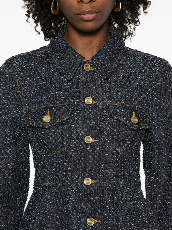 GANNI Denim Cotton Jacket - Multicolor