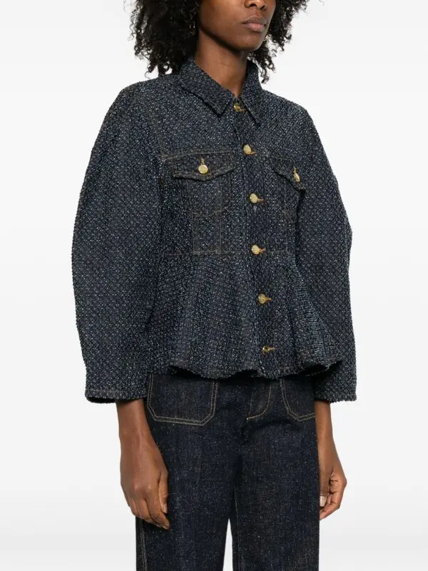 GANNI Denim Cotton Jacket - Multicolor