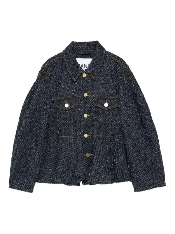 GANNI Cotton Denim Jacket - Multicolor