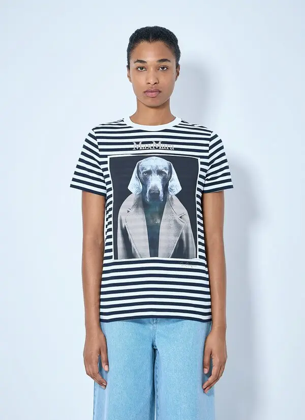 Max Mara Striped Graphic T-shirt - Blue