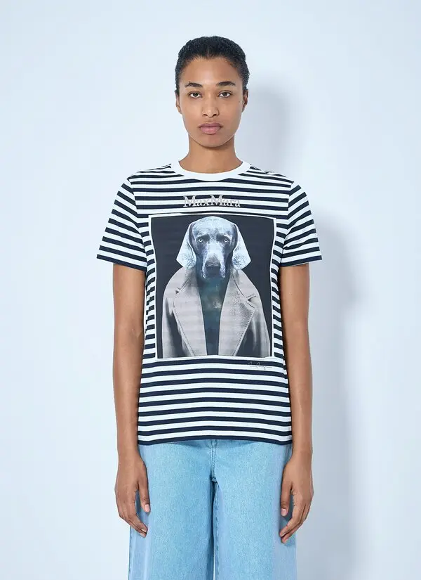 Max Mara Striped Graphic T-shirt - Blue