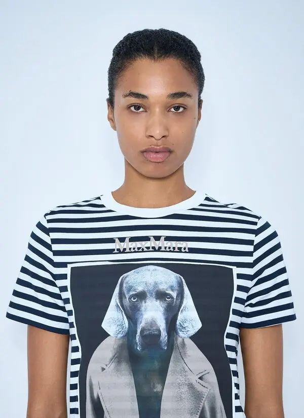 Max Mara Striped Graphic T-shirt - Blue