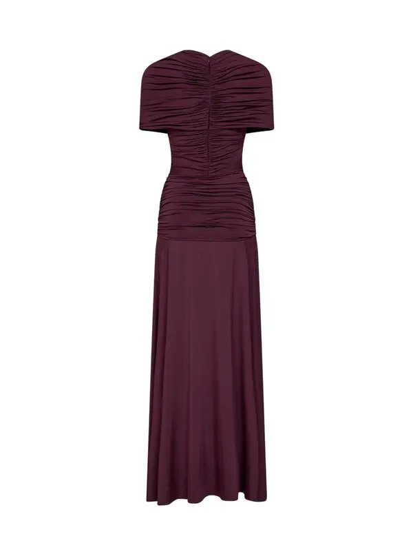 SELF-PORTRAIT Jersey Gathered Maxi Dress - Multicolor