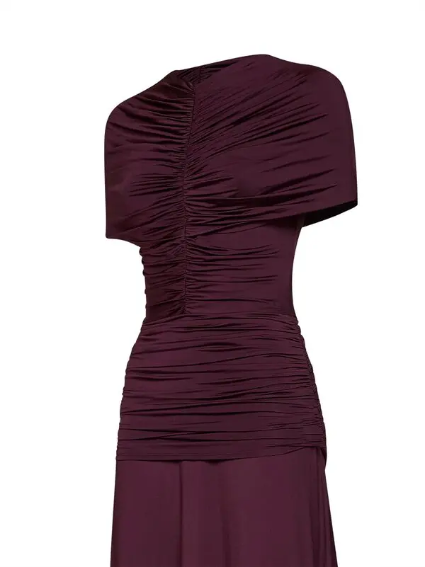 SELF-PORTRAIT Jersey Gathered Maxi Dress - Multicolor
