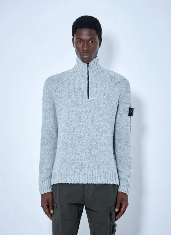 Stone Island Half-zip Wool Sweater - Blue