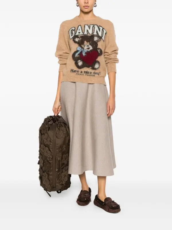 GANNI Wool Crewneck Sweater - Multicolor
