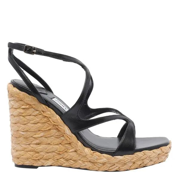 JIMMY CHOO Ayla Wedged Sandals - Black