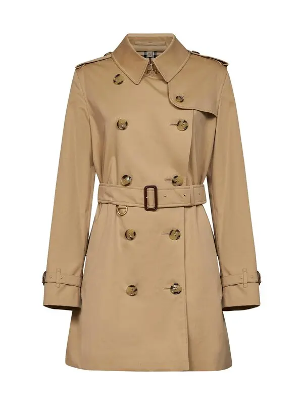 Burberry Honey Beige Heritage Kensington Short Trench Coat - Multicolor