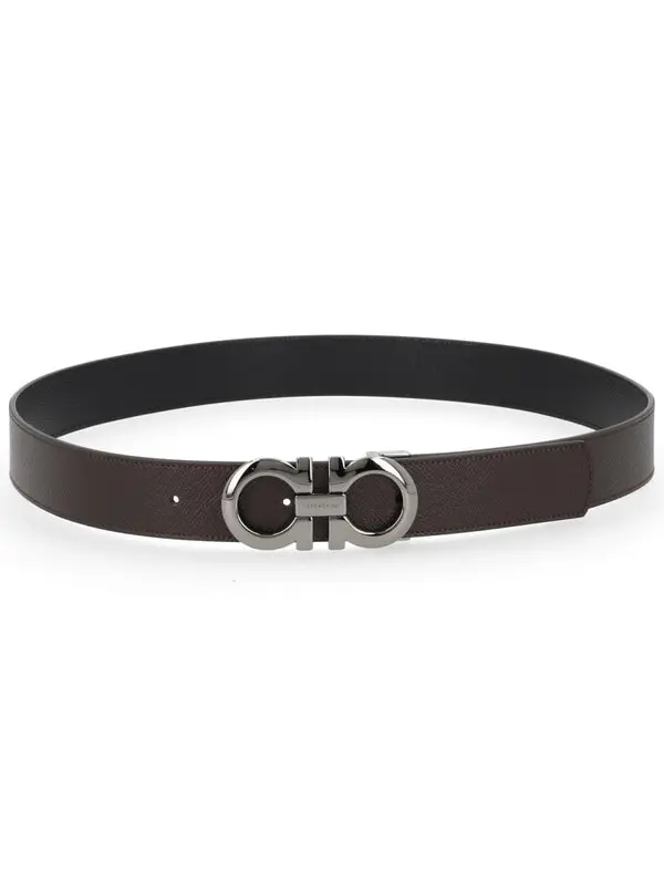 FERRAGAMO Reversible Hooks Belt - Brown
