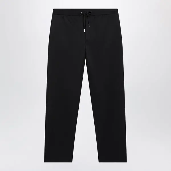 Moncler Jogger Trousers With Logo Patch - Black