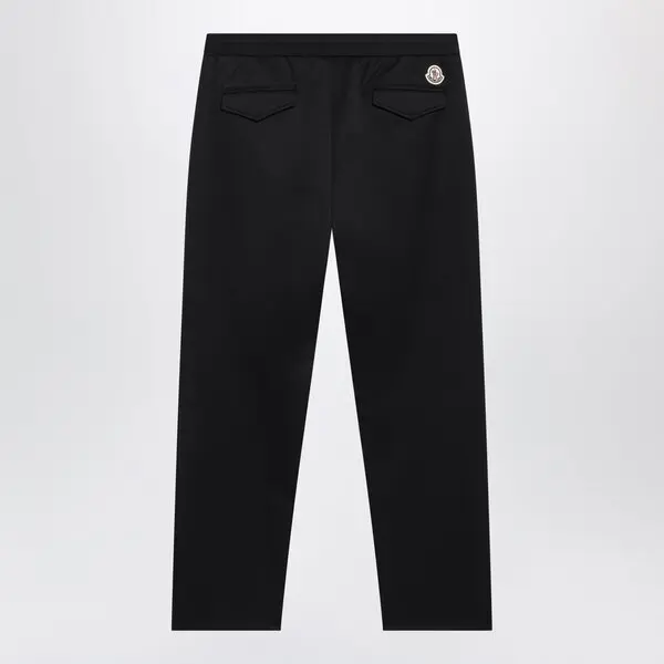 Moncler Jogger Trousers With Logo Patch - Black