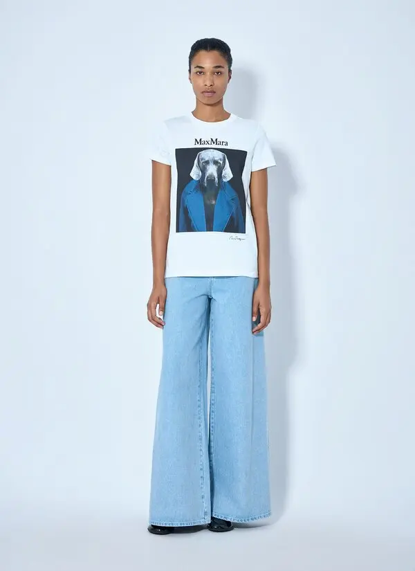Max Mara Graphic Print Cotton T-shirt - White