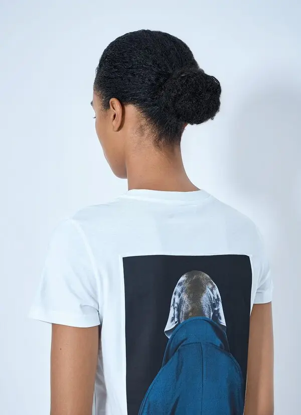Max Mara Graphic Print Cotton T-shirt - White