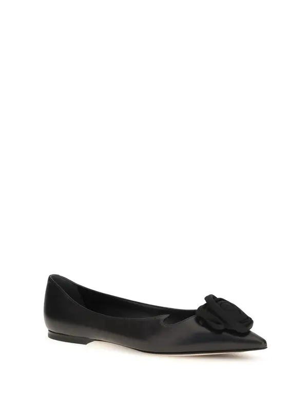 ROGER VIVIER Suede Rose Vivier Ballerinas