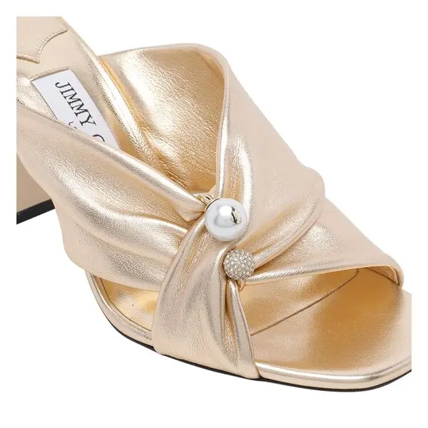 JIMMY CHOO Rafi Pump Sandals - Gold