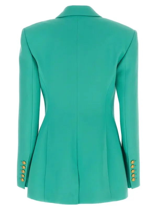 Balmain Logo Button Double-breasted Blazer
