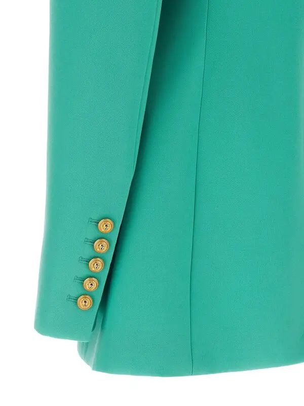 Balmain Logo Button Double-breasted Blazer