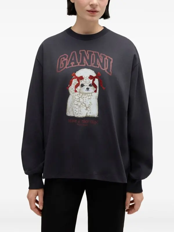 GANNI Puddle Organic Cotton Sweater
