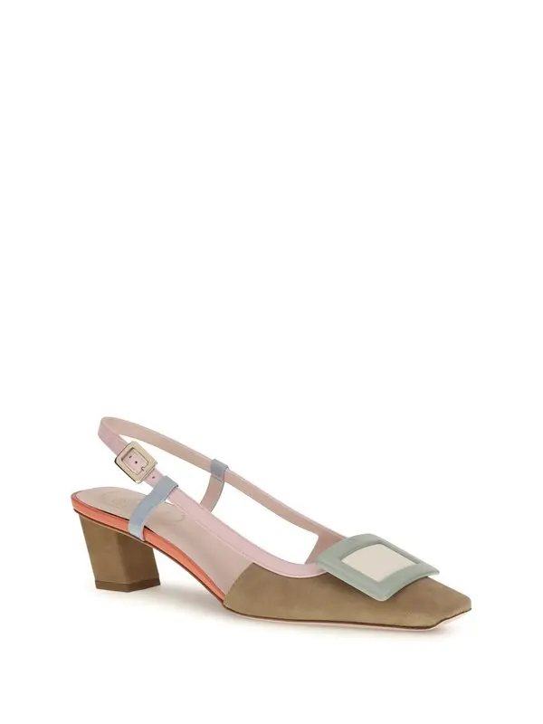 ROGER VIVIER Suede Belle Vivier Slingback Pumps