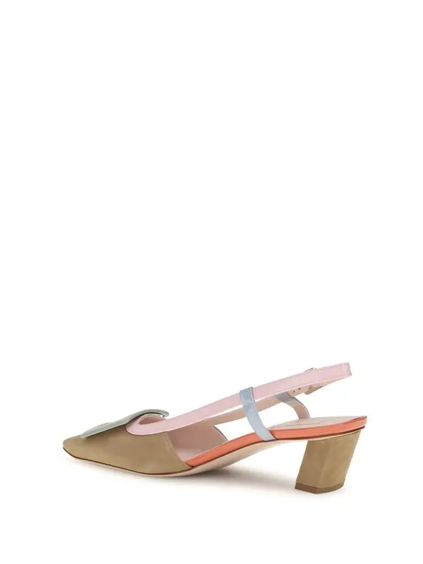 ROGER VIVIER Suede Belle Vivier Slingback Pumps