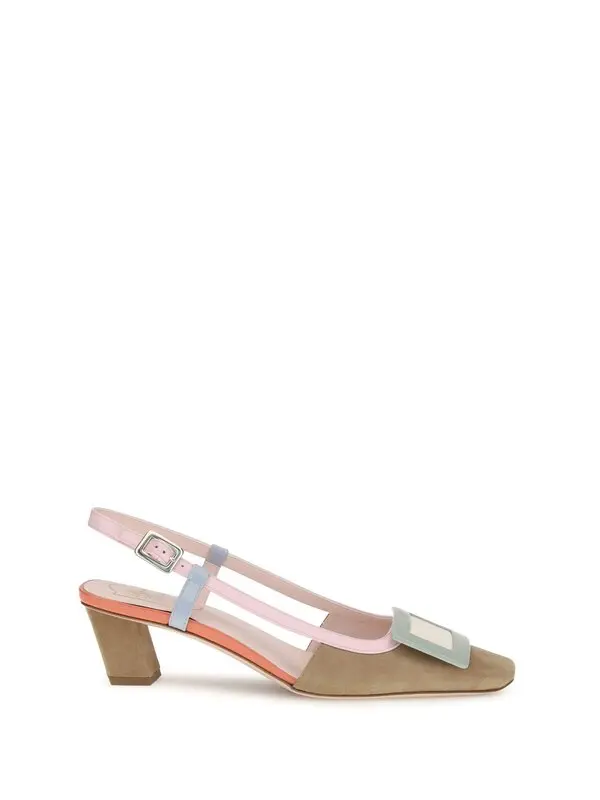 ROGER VIVIER Suede Slingback Pumps - Multicolor
