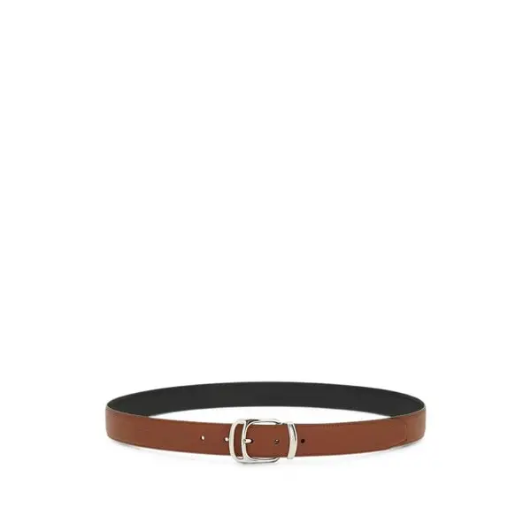 FERRAGAMO Reversible Leather Belt - Brown