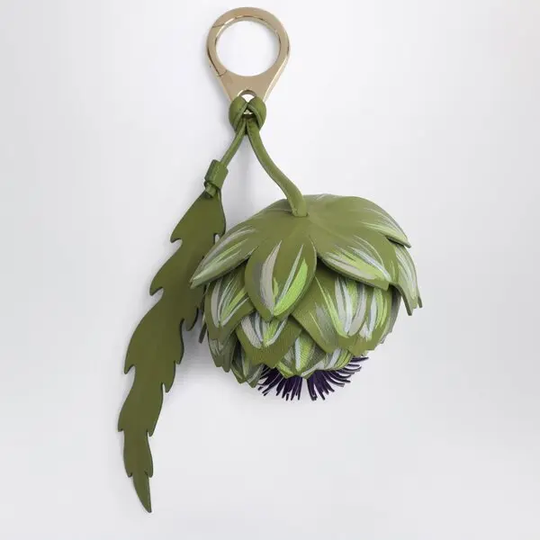CHRISTIAN LOUBOUTIN Leather Floral Key Ring - Multicolor