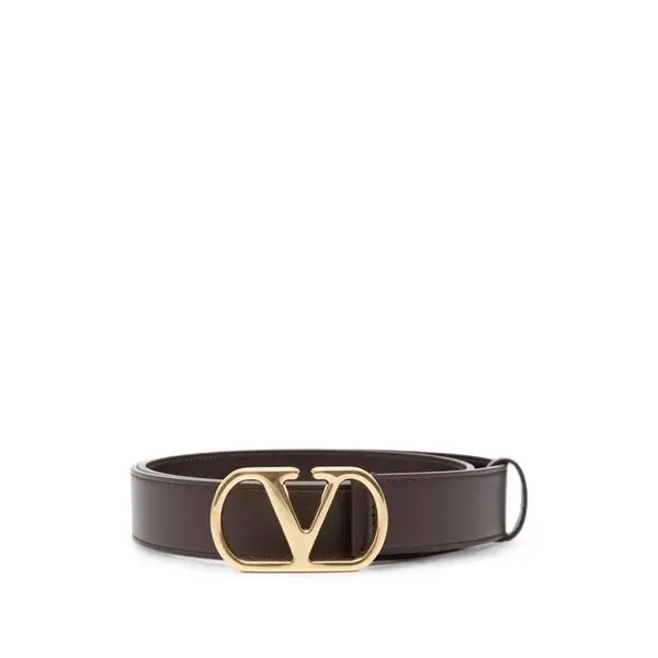 Valentino Garavani Vlogo Signature Grained Leather Belt - Brown