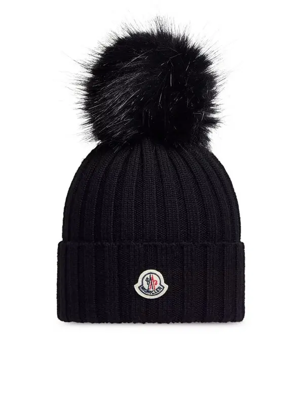 Moncler Wool Hat With Pom Pom