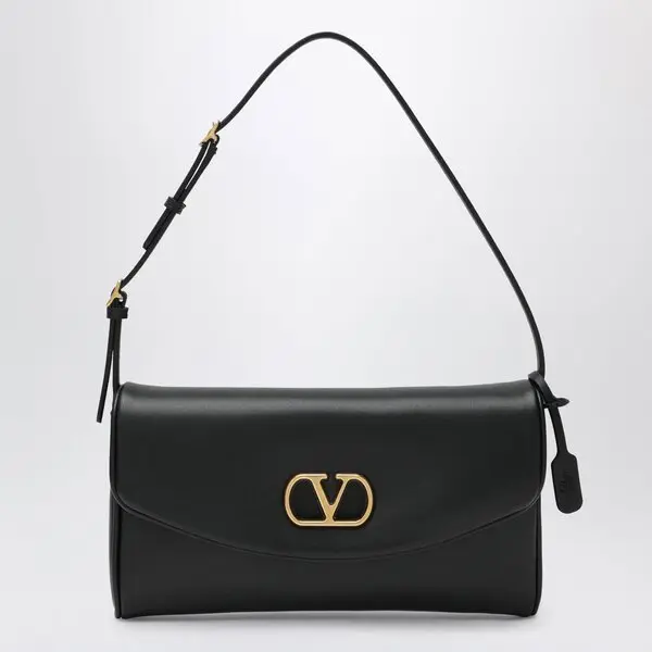 Valentino Garavani Small Devain Leather Shoulder Bag - Black