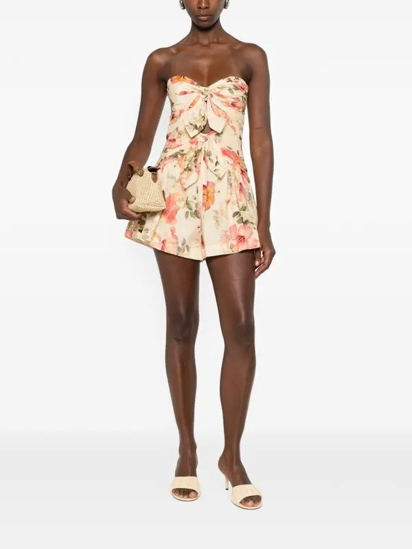 Zimmermann Mahon Cotton Floral Playsuit - Multicolor